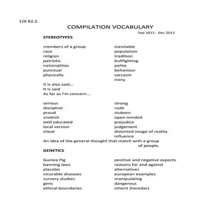 Mixed vocabulay compilation_2012 | PDF