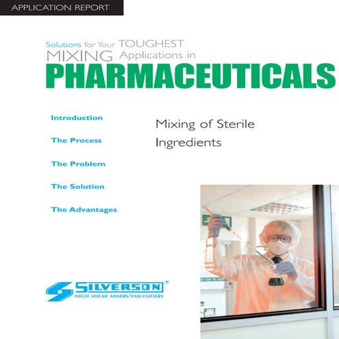 Pharmaceutical Industry: Mixing Sterile Ingredients | PDF