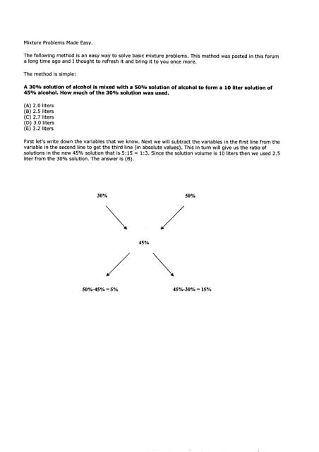 Mixture Problems Made Easy Pdf