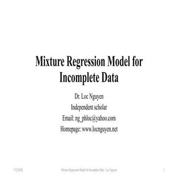 Mixture Regression Model for Incomplete Data | PPTX