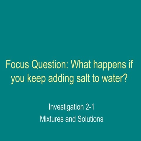 Mixtures and solutions 2 1 | PPT