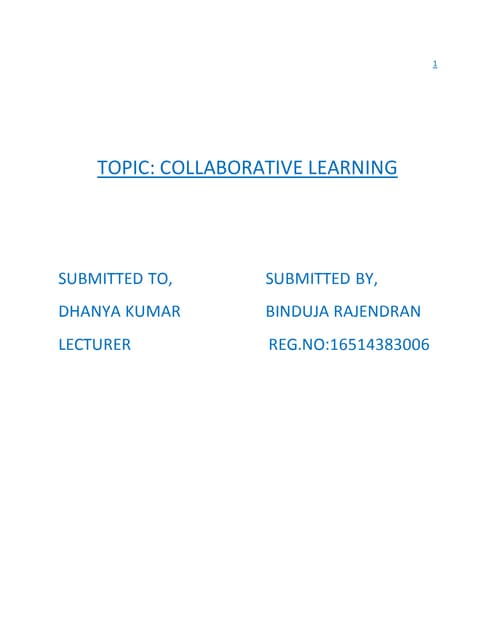 Collaborative learning approach | PPT