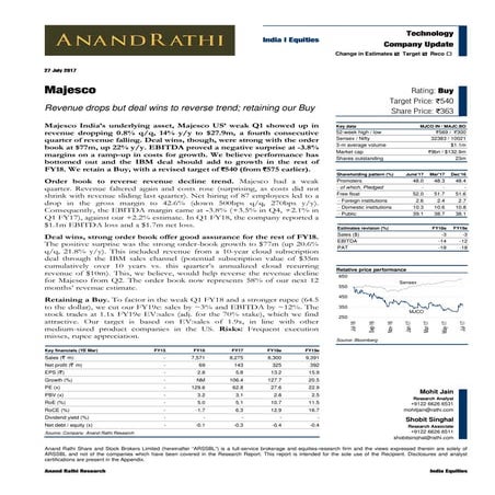 Majesco 1QFY18 | PDF