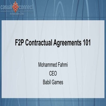 F2P Contracts and Deals 101 | MJ Fahmi | PPT