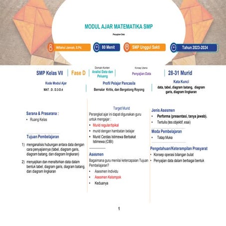 Mjh Modul Matematika Kelas 7 Penyajian Data Pdf