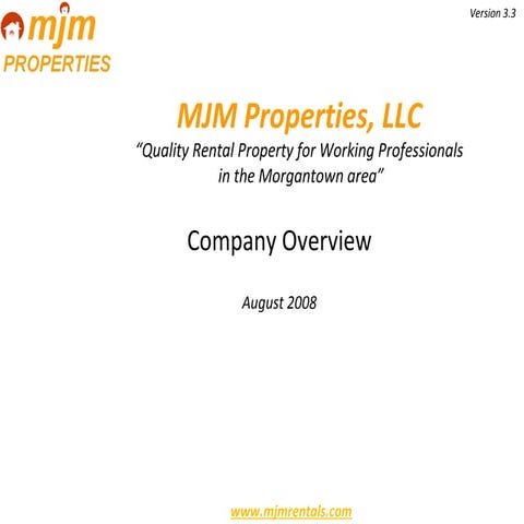 Mjm Corporate Overview Qtr1 2009 Superthin | PPT