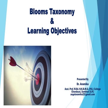 Bloom's Taxonomy & Learning Objectives | PPTX