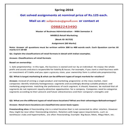 Mk0012 retail marketing | DOCX