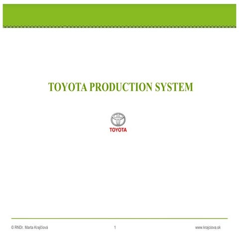 Toyota Production System | PDF