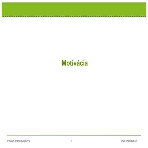 Motivácia | PDF