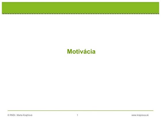 Motivácia a leadership | PPT