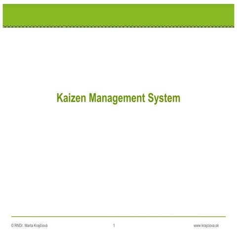 Kaizen Management System | PPT