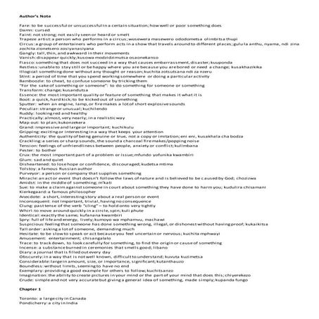 Life of Pi Vocabulary (Chichewa) | DOCX