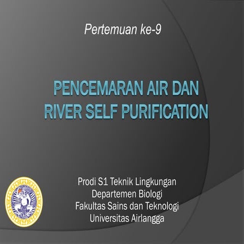 Water pollution and river self purification | PDF