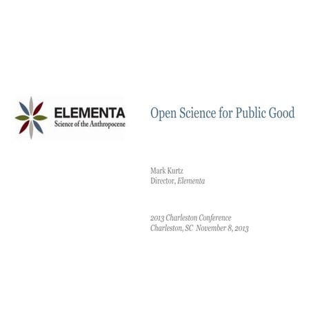 Open Science for Public Good | PPT