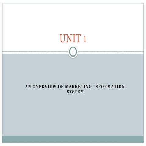 overview of marketing information system | PPT