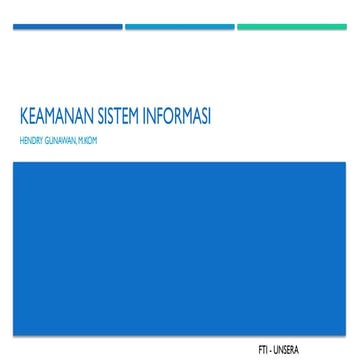 MK Keamanan Sistem Informasi di bidang sistem informasi | PPT