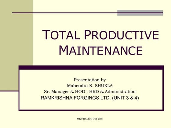 Total productive maintenance (tpm) | PPT
