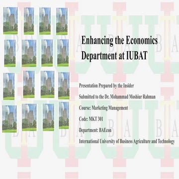 Marketing - Enhancing the Economics Departments | PPTX