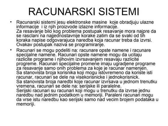 Racunarski sistemi.ppt 98 | PPT