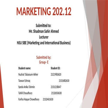 MKT 202 Presentation GROUP E Brand: New Balance | PPTX
