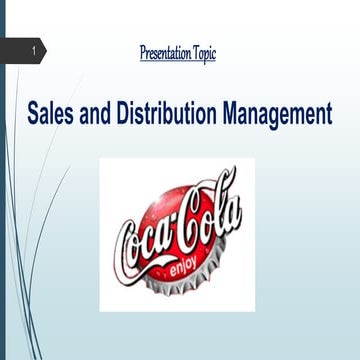 Sales and Distribution Management of Coca-Cola | PPTX