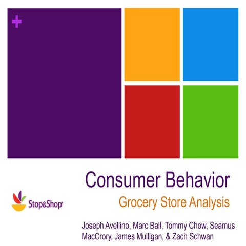 Consumer Behavior Grocery Store Analysis | PPTX