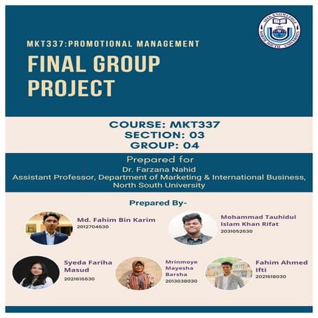 MKT 337 Report: Promotional Management | PDF