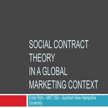 Social Contract Theory in a Global Marketing Context | PPTX