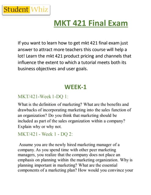 Mkt 421 mkt421 | PDF