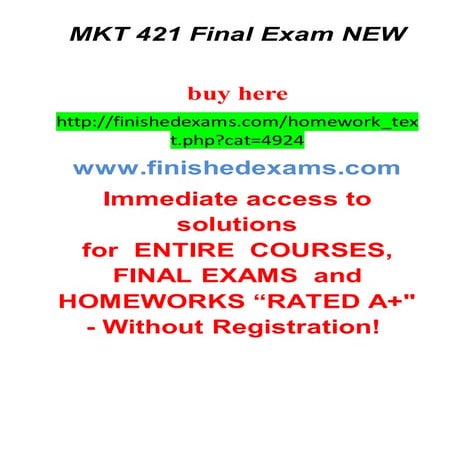 MKT 421 Final Exam Guide1 | PDF