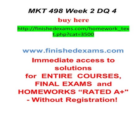 Mkt 498 week 2 dq 4 | PDF
