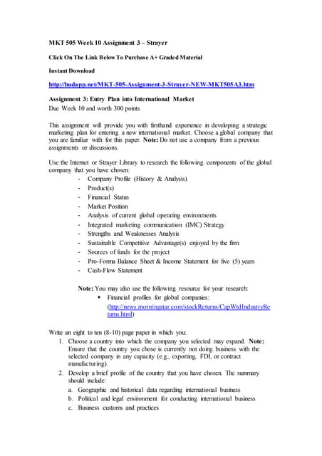 Mkt 505 week 10 assignment 3 – strayer | DOCX Mkt 505 week 10 assignment 3 – strayer | DOCX