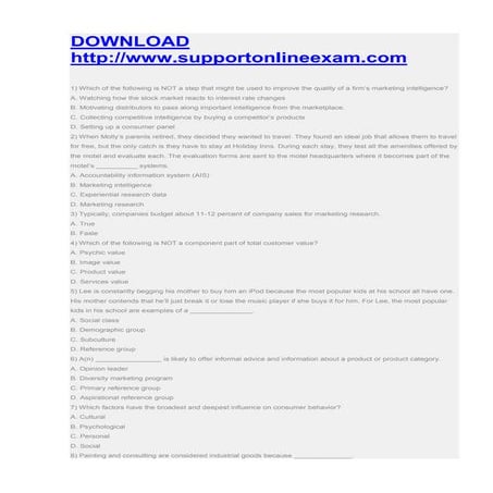 Mkt 421 Final Exam 1 Docx