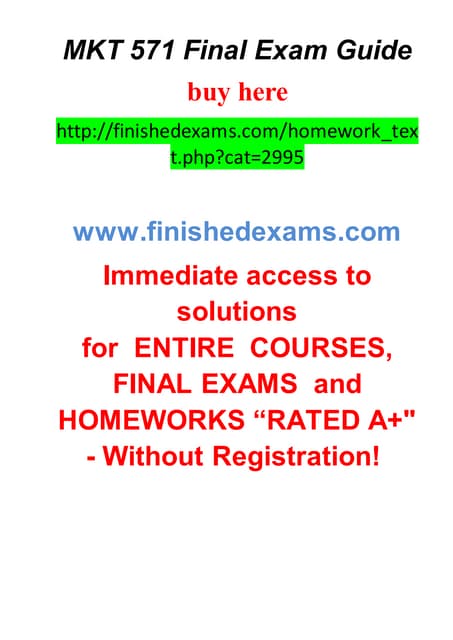 MKT 571 Final Exam | PDF