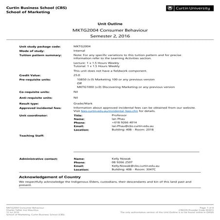 Mktg2004 consumer behaviour semester 2 2016 charles telfair inst mauritius int (1) | PDF