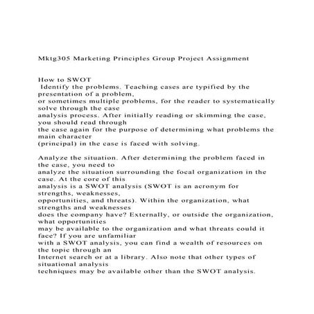 Mktg305 Marketing Principles Group Project Assignment H.docx