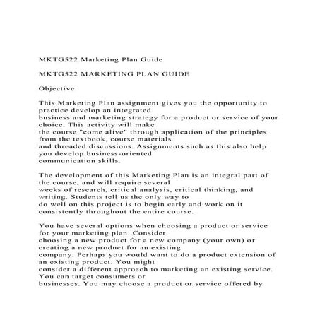 MKTG522 Marketing Plan Guide MKTG522 MARKETING PLAN GUIDE .docx