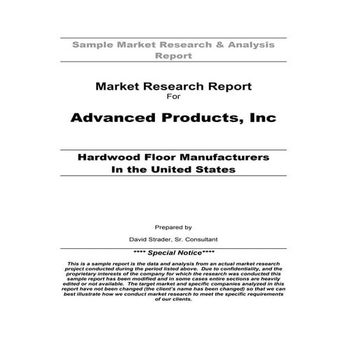 Sample Market Research & Analysis | PDF