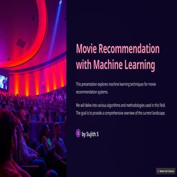 MACHINE LEARNIGN MOVIE RECOMENDATION SYSTEM | PPTX