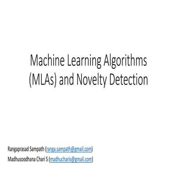 Machine Learning , Decision Tress and Novelty Detection | PPT