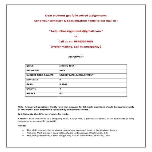 Ml0017 mall management | DOCX