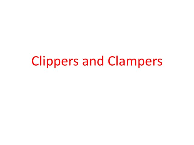 Clamper Circuits | PDF