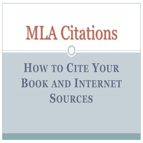 MLA Citations | PPT