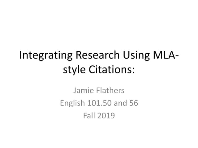 MLA in text citations | PPTX