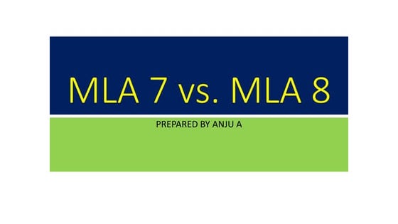 MLA 8th and 9th Edition variations | PPTX | Publishing Industry ...