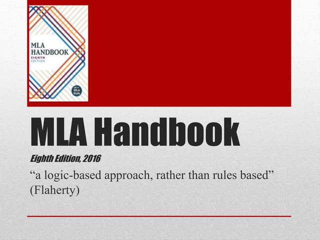 Mla 8th Edition Presentation Ppt