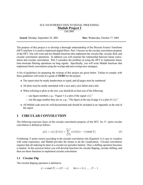 Linear Convolution using Matlab Code | PDF