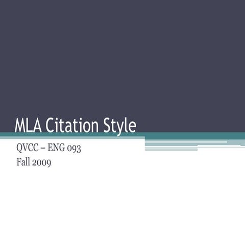 Mla Citation | PPTX | Books and Literature