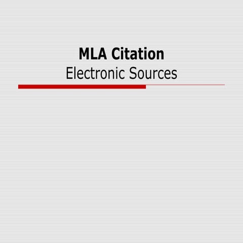 Mla citation online | PPT